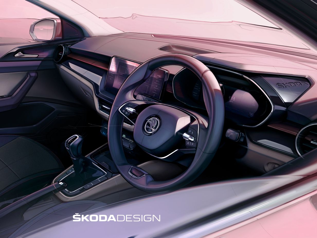 Skoda Slavia Interior Design Teased Ahead Of November 18 Debut - ZigWheels