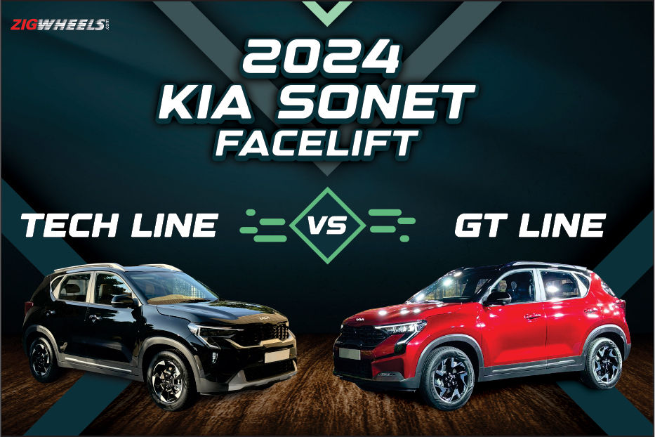 2024 Kia Sonet Facelift: Tech Line vs GT Line Compared In Images ...