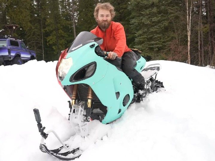 Suzuki Hayabusa Modified Into Snowmobile - ZigWheels