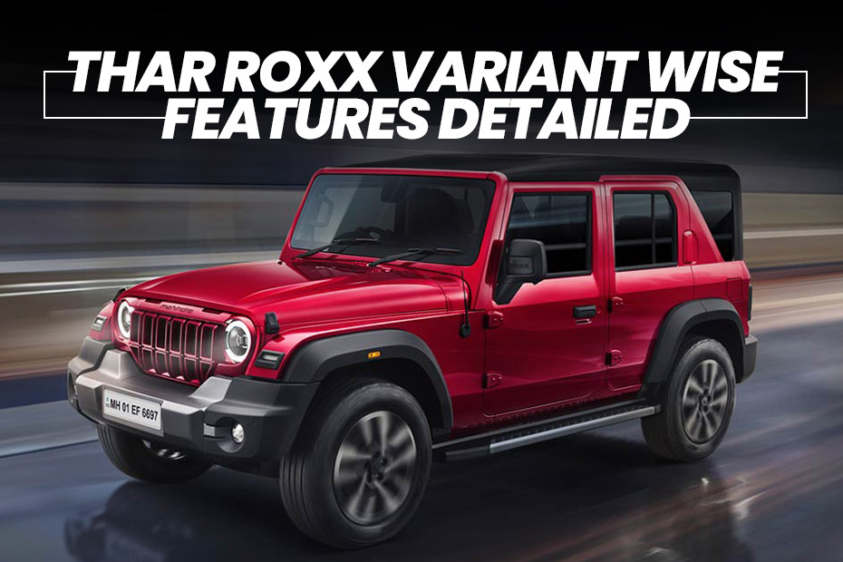5 Door Mahindra Thar Roxx MX1, MX3, AX3L, MX5, AX5L, AX7L Variant-wise ...