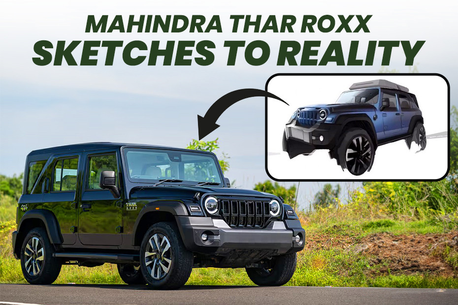 5 Door Mahindra Thar Roxx: Design Evolution From Sketches To Production ...