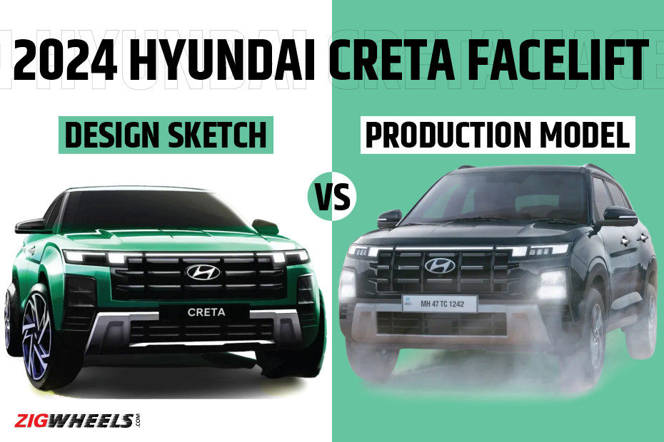 2024 Hyundai Creta Facelift Design Compared With Design Sketches And ...