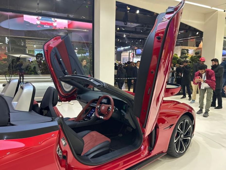 Auto Expo 2025: MG Cyberster 2-door Electric Convertible Sports Car ...